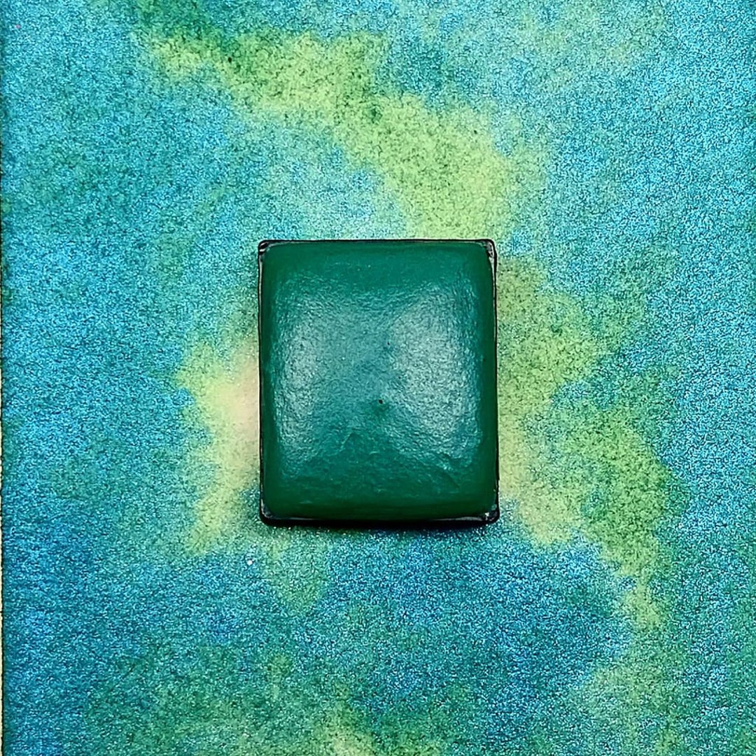 Poison- Handmade Watercolour, Split Paint, Duo Colour, Green Blue ...