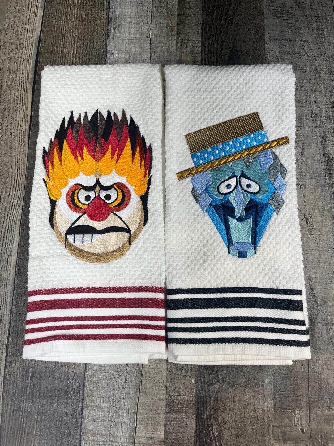 Heat Miser or Snow Miser Embroidered Towel , Christmas Towel - Etsy