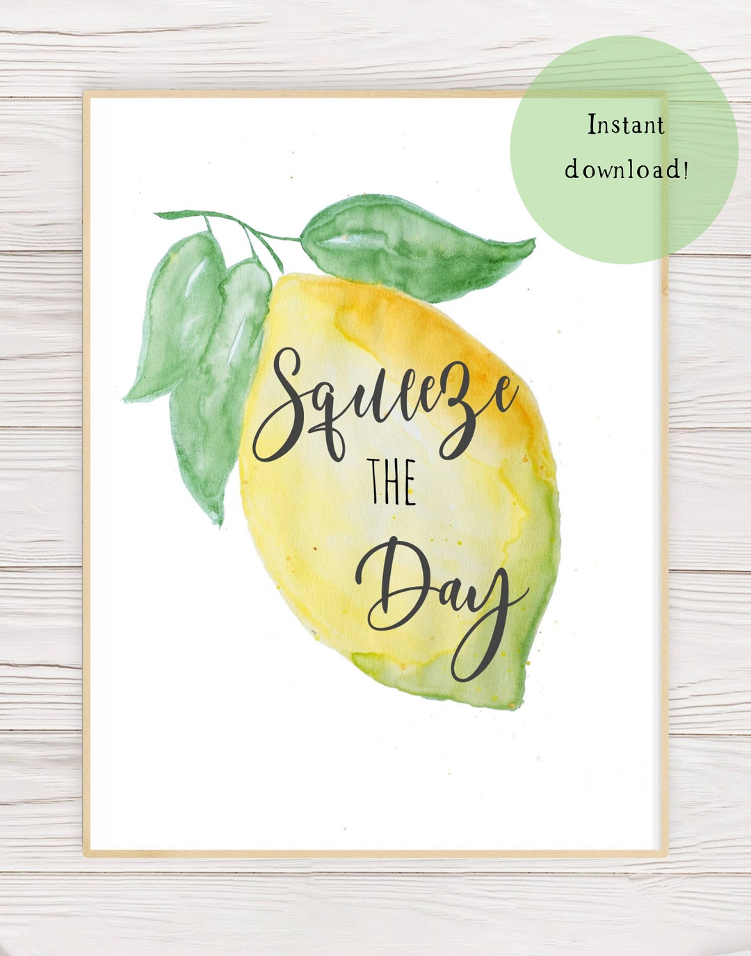 Squeeze the Day Quote on Hand Watercolored Lemon - Etsy