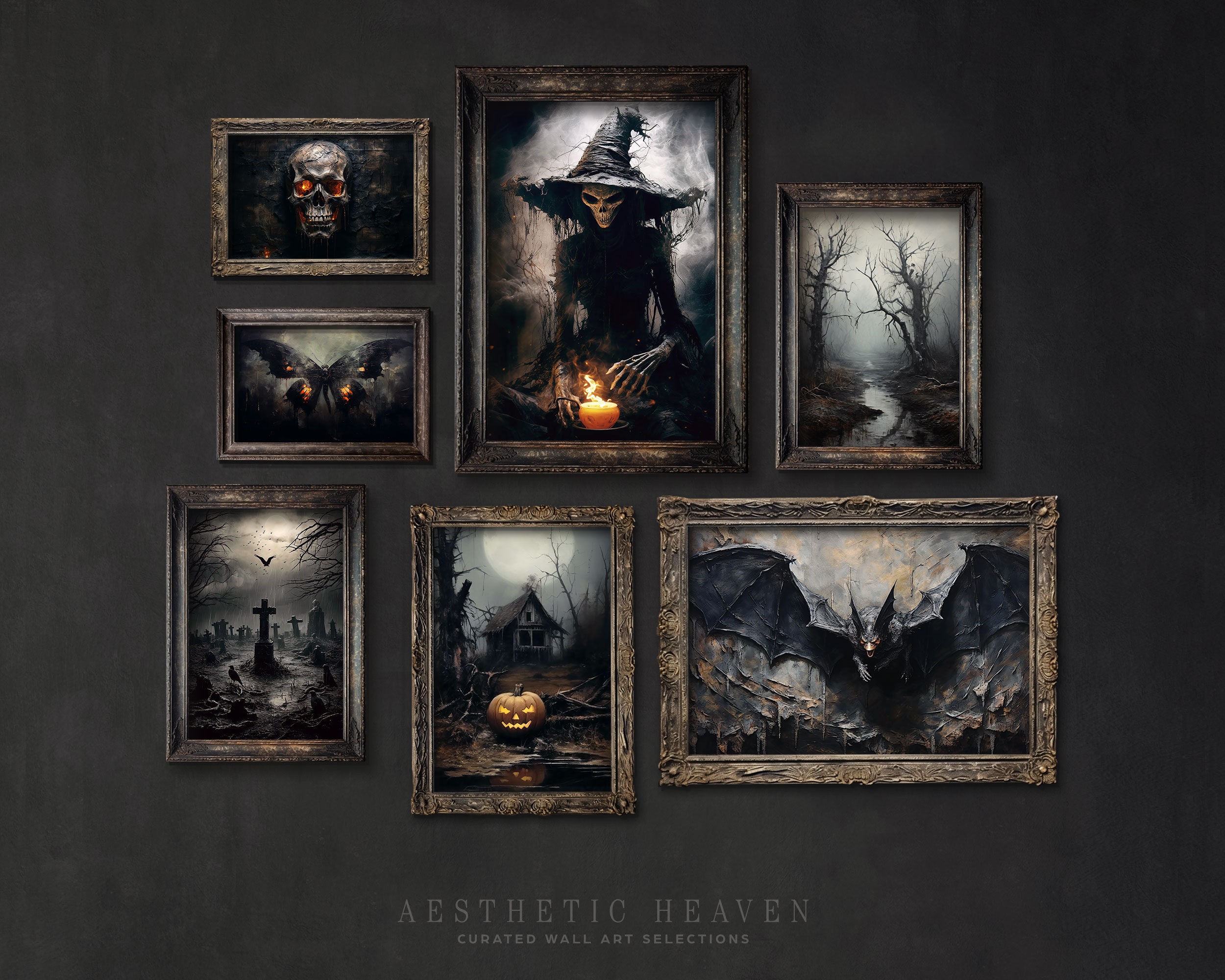 Halloween Print Bundle | Dark Academia Print | Goth Wall Decor ...