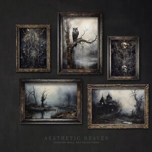 Halloween Print Bundle | Dark Academia Print | Goth Wall Decor ...