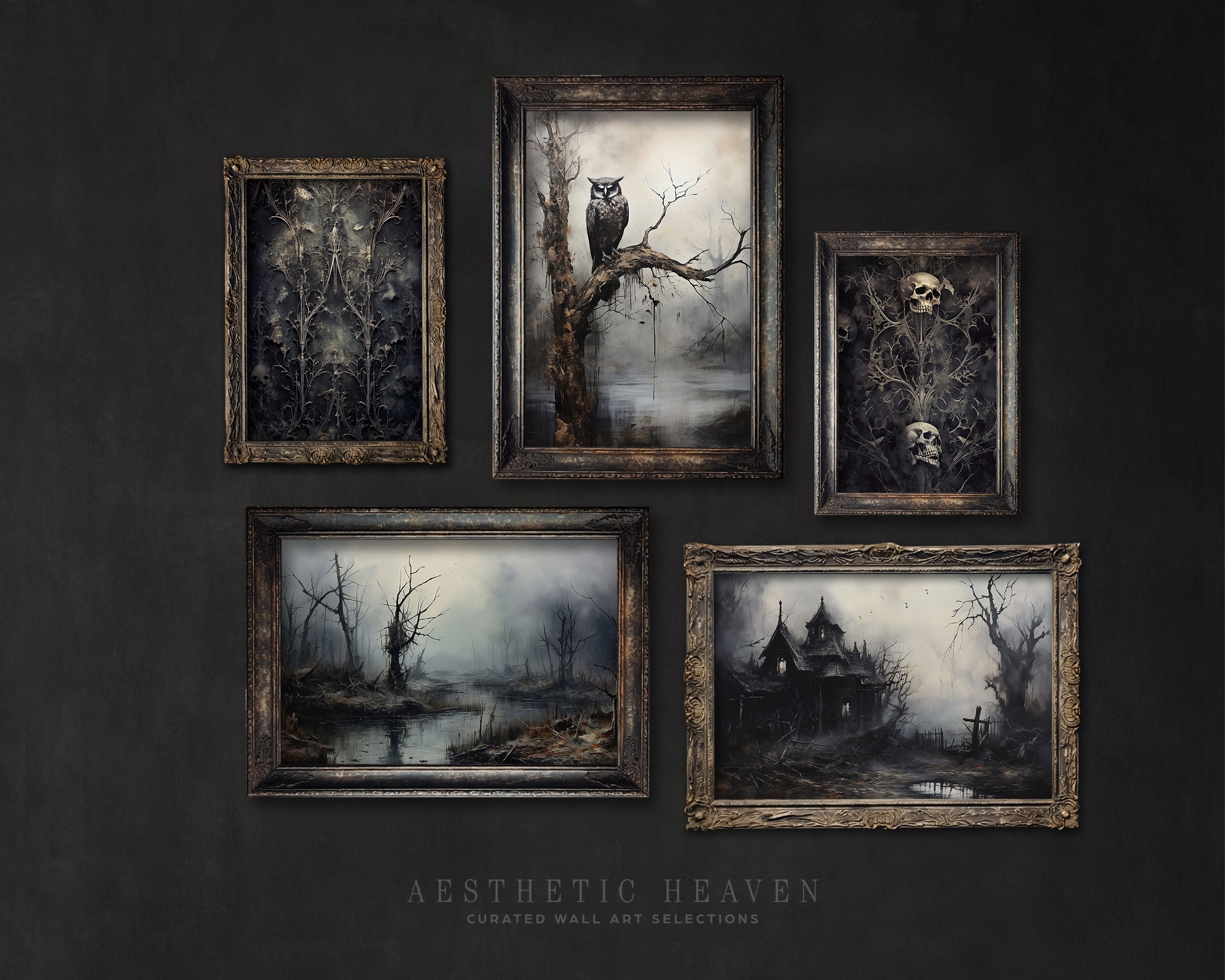 Halloween Print Bundle | Dark Academia Print | Goth Wall Decor ...