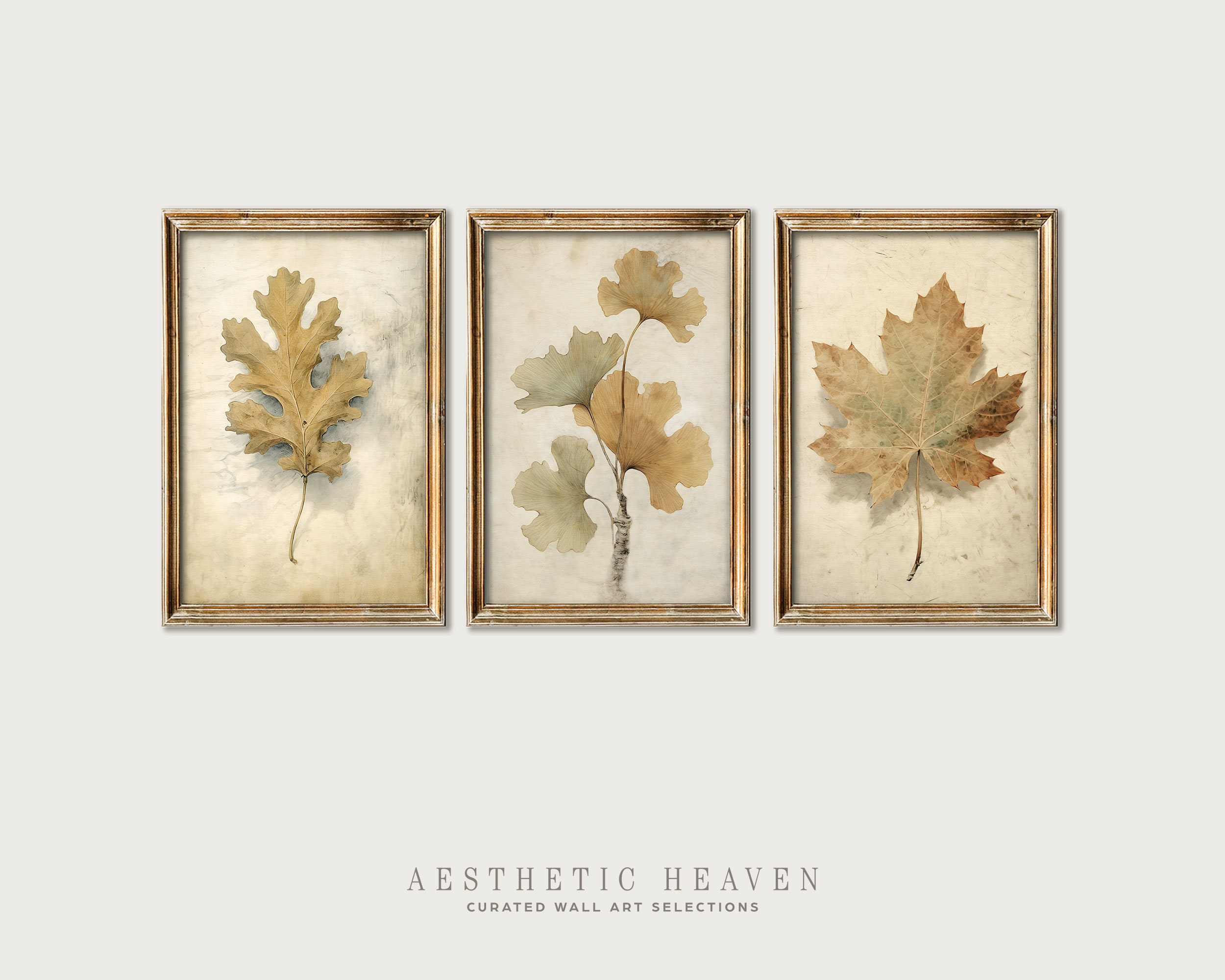 Autumn Leaf Wall Art Cottage Core Prints Watercolor Leaves - Etsy