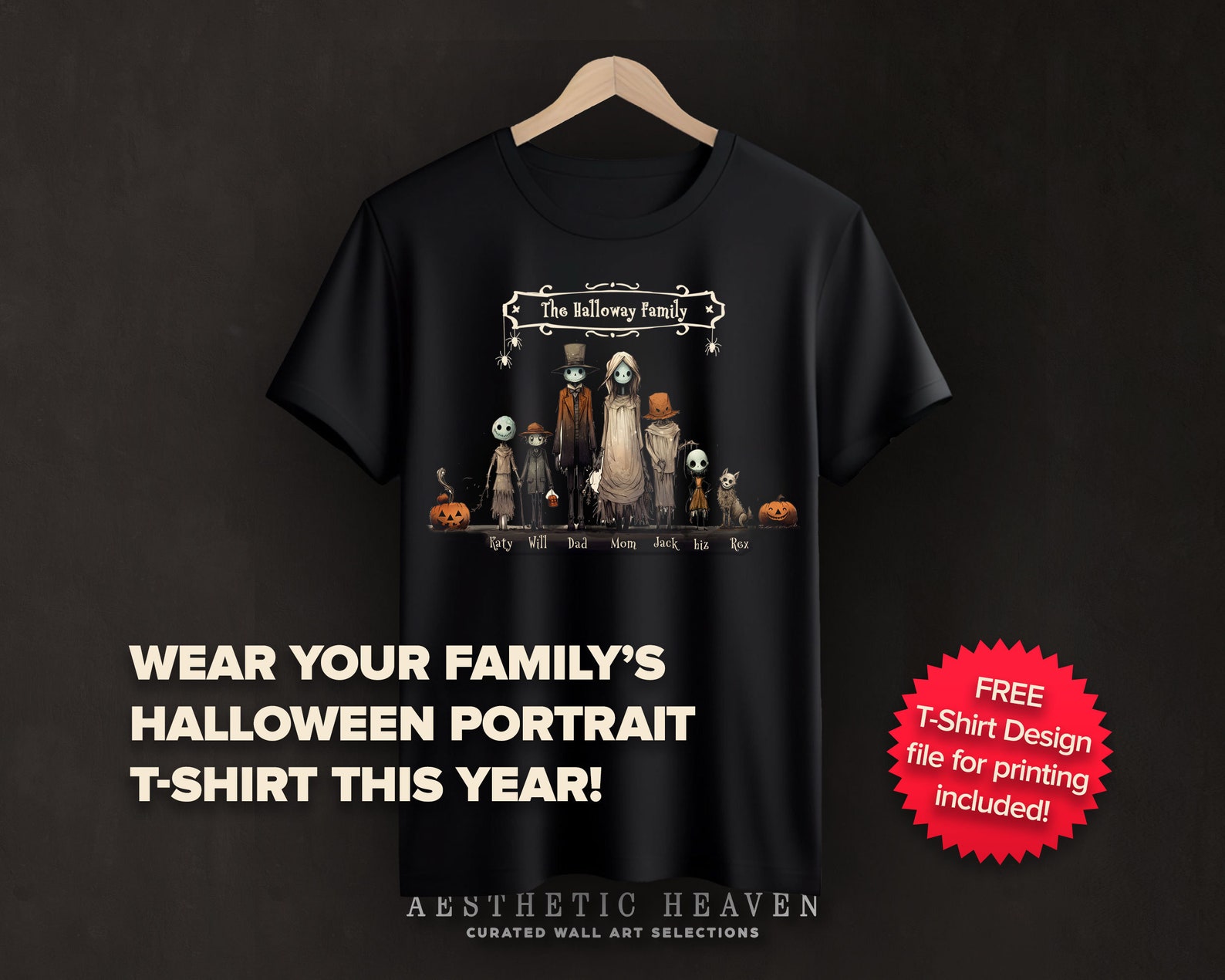 Unique Halloween Family Portrait & Shirt Design for Halloween ...