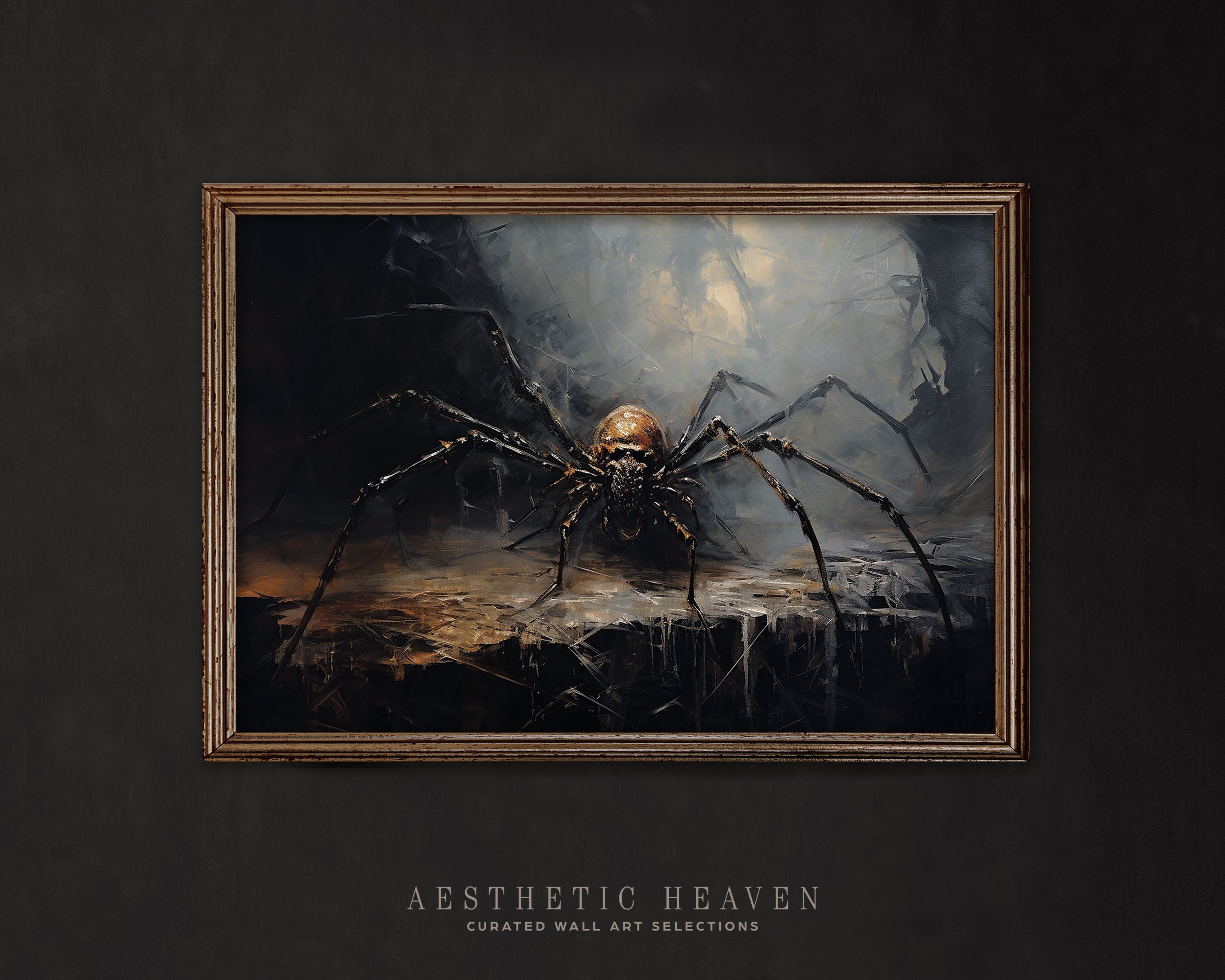 Spider Painting Halloween Wall Art Spooky Decor Spider Wall Art Spooky ...