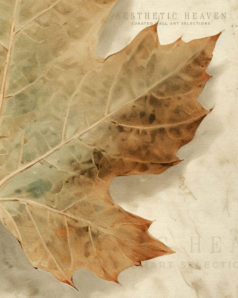 Autumn Leaf Wall Art Cottage Core Prints Watercolor Leaves - Etsy