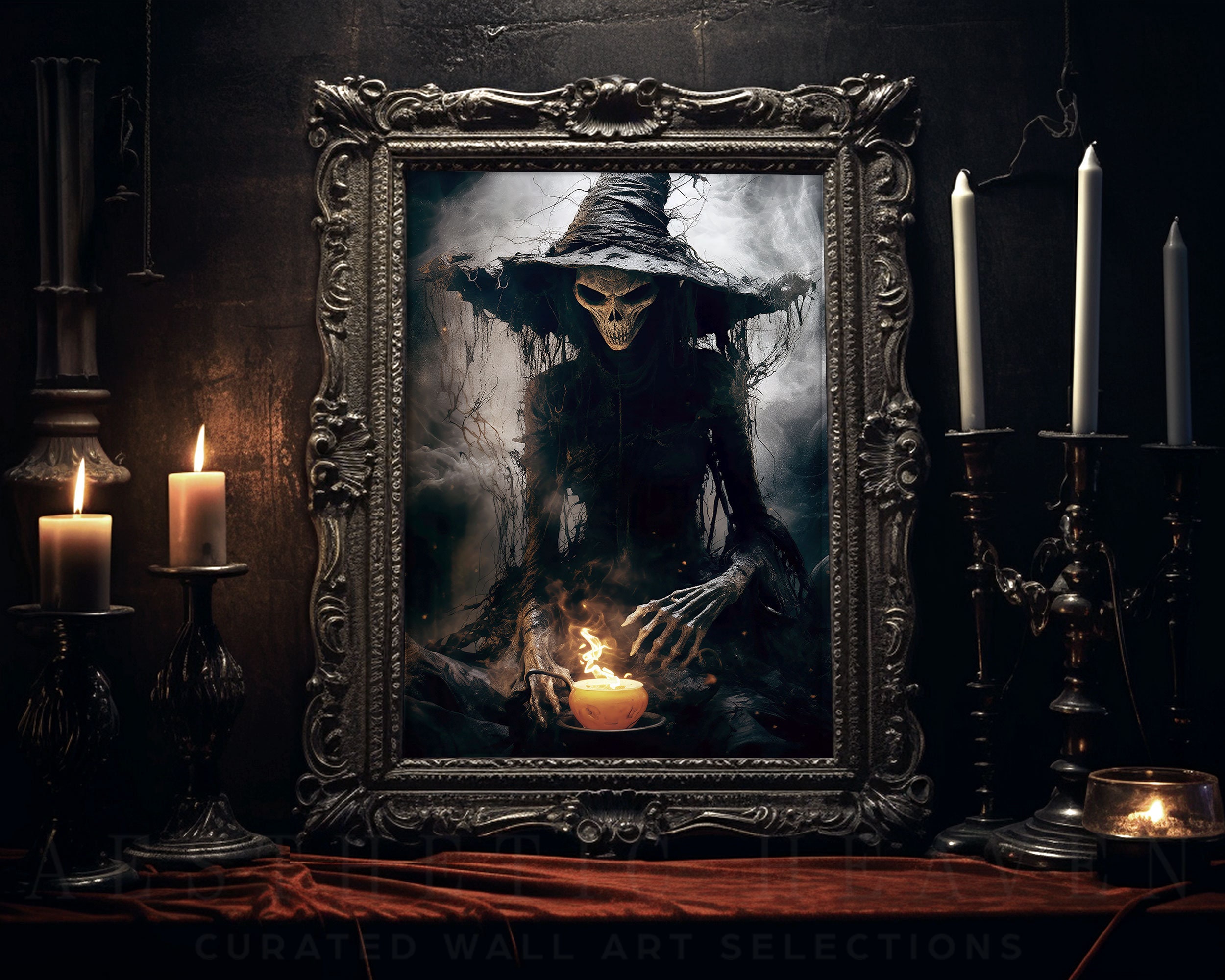 Witch Art Prints | Scary Halloween Painting | Witchy Wall Art | Wicca ...