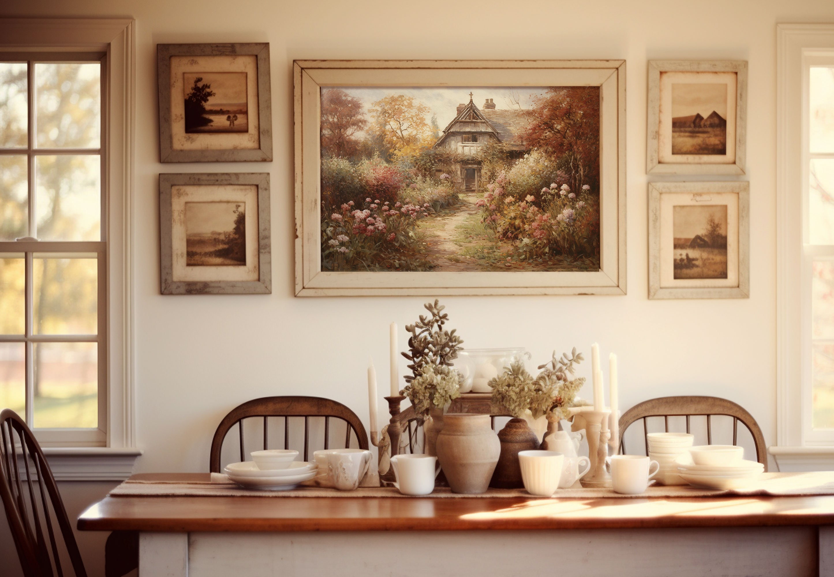 Autumn Garden Thanksgiving Print Cottage Core Prints - Etsy