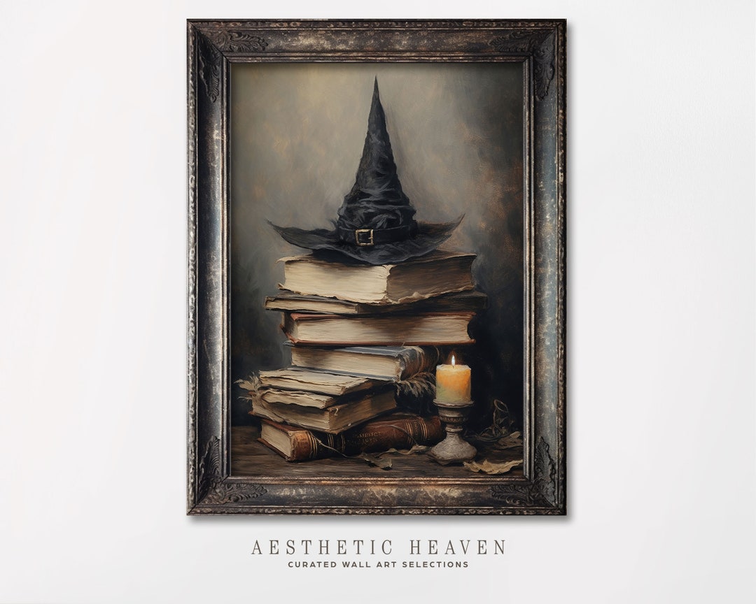 Wizard Art Print | Vintage Halloween Painting | Witchy Wall Art | Wicca ...