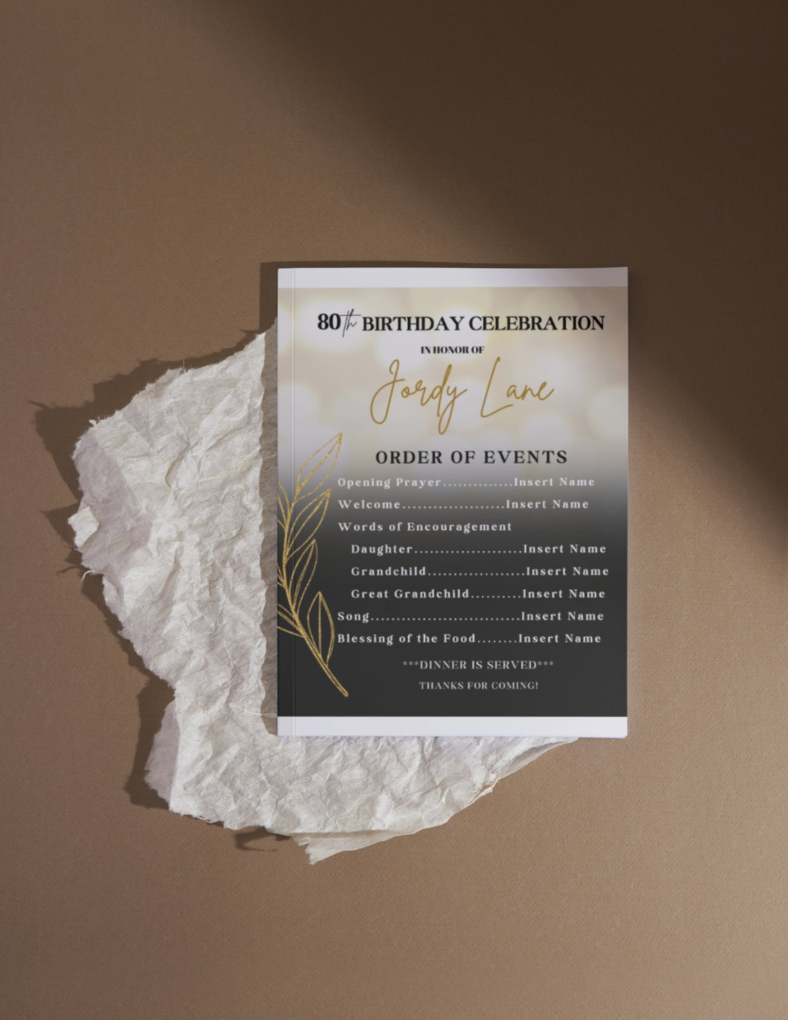 Birthday Program Template, Itinerary Template, Editable Order of Events ...