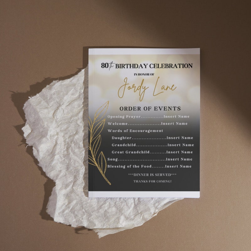 Birthday Program - Etsy UK