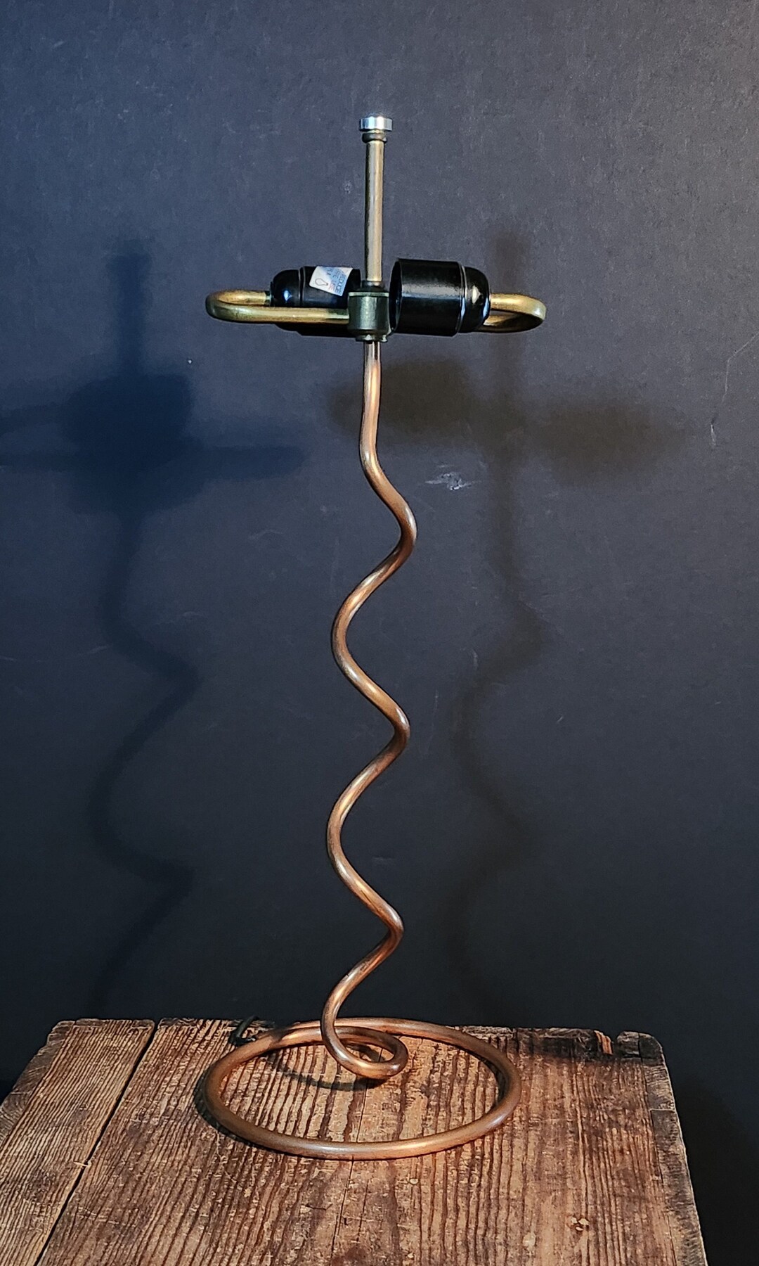 Postmodern Copper Squiggle Table Lamp - Two Bulbs - Etsy