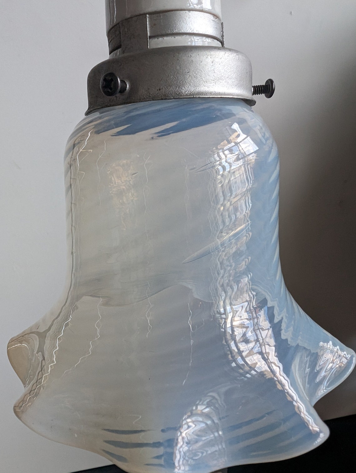 Opal Flutter Glass Small Vintage Light Pendant - Etsy