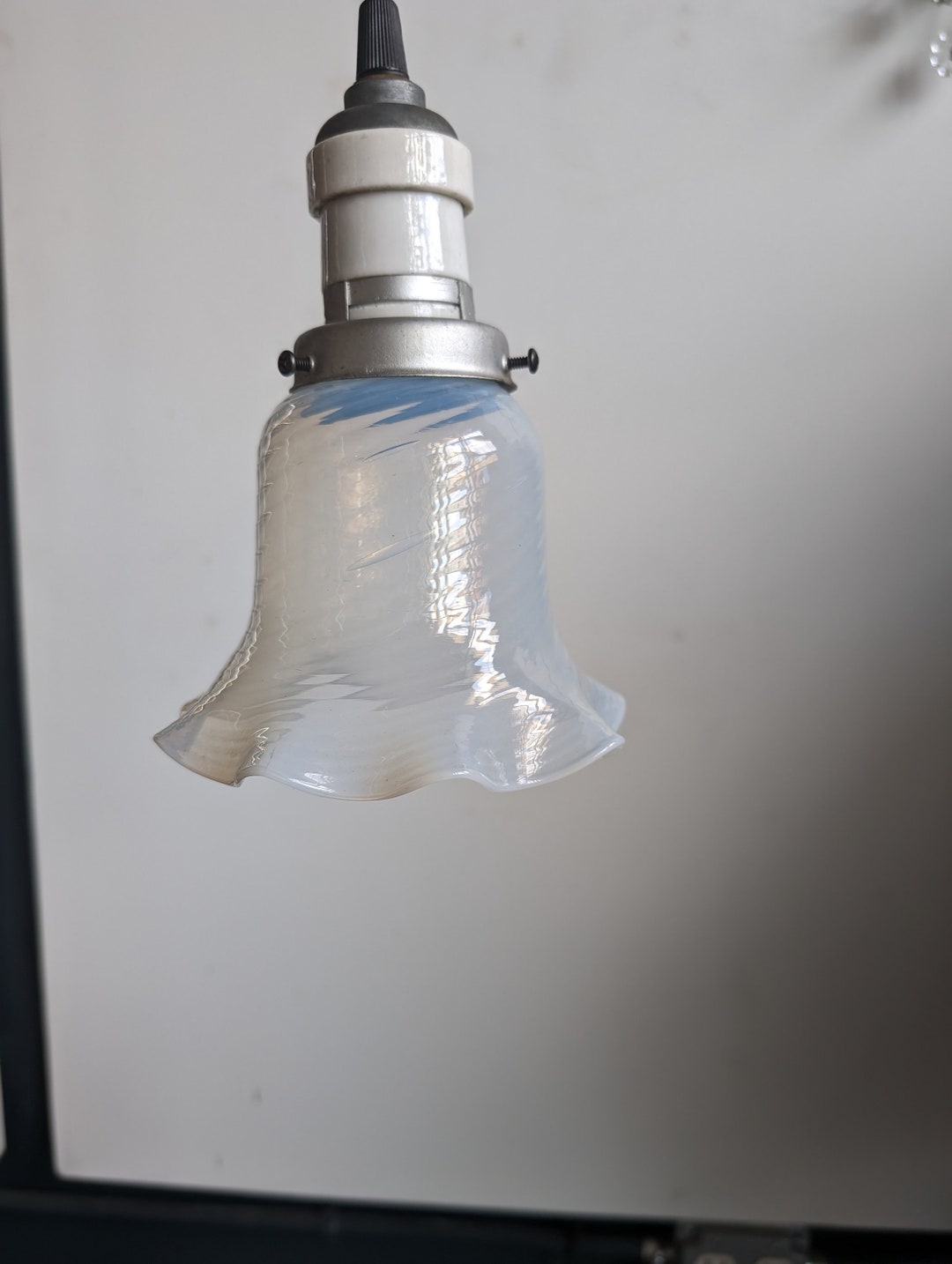 Opal Flutter Glass Small Vintage Light Pendant - Etsy