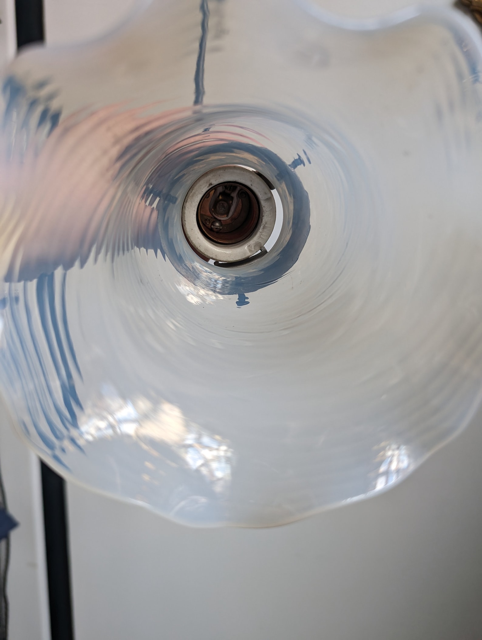 Opal Flutter Glass Small Vintage Light Pendant - Etsy