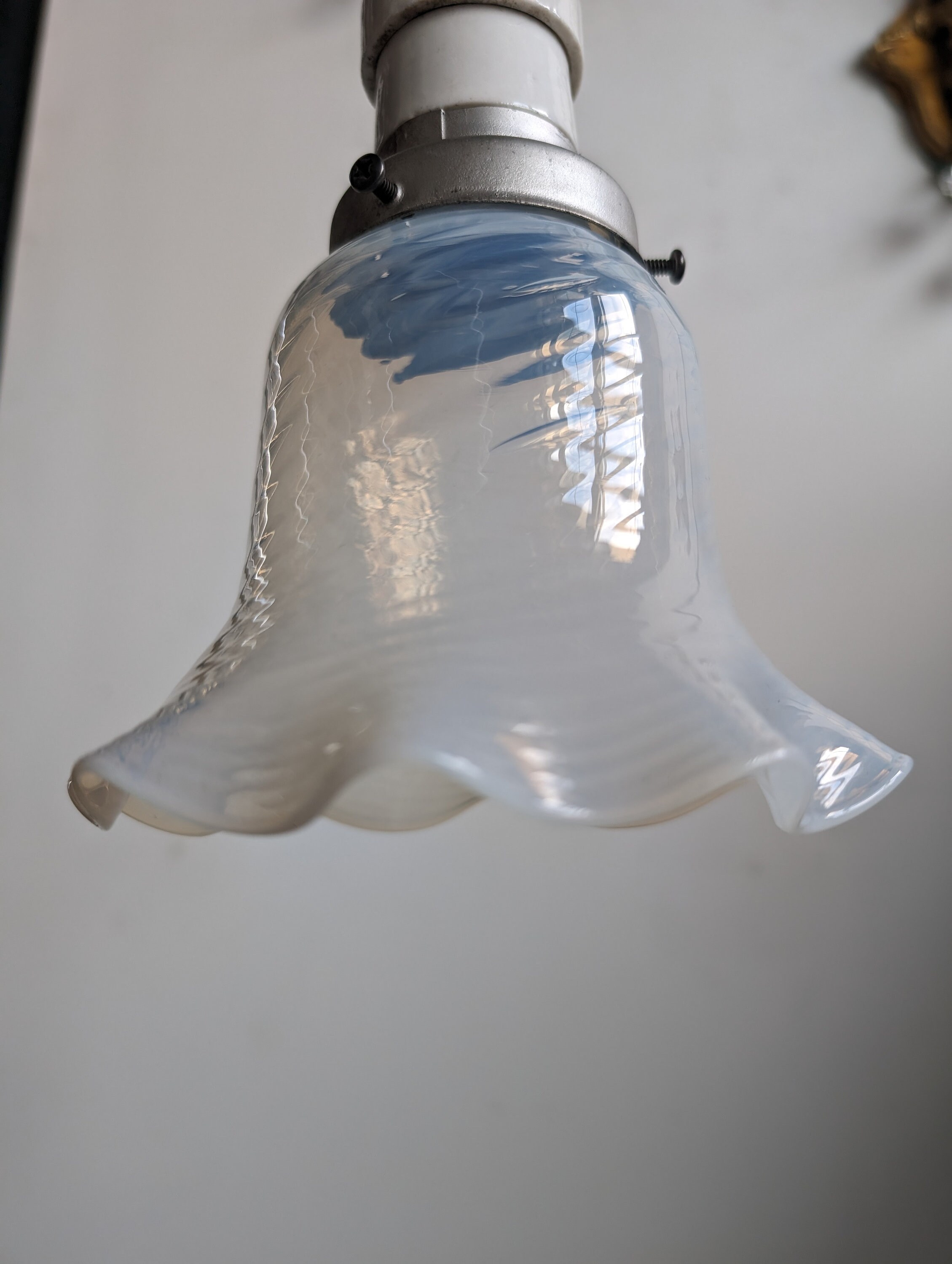 Opal Flutter Glass Small Vintage Light Pendant - Etsy