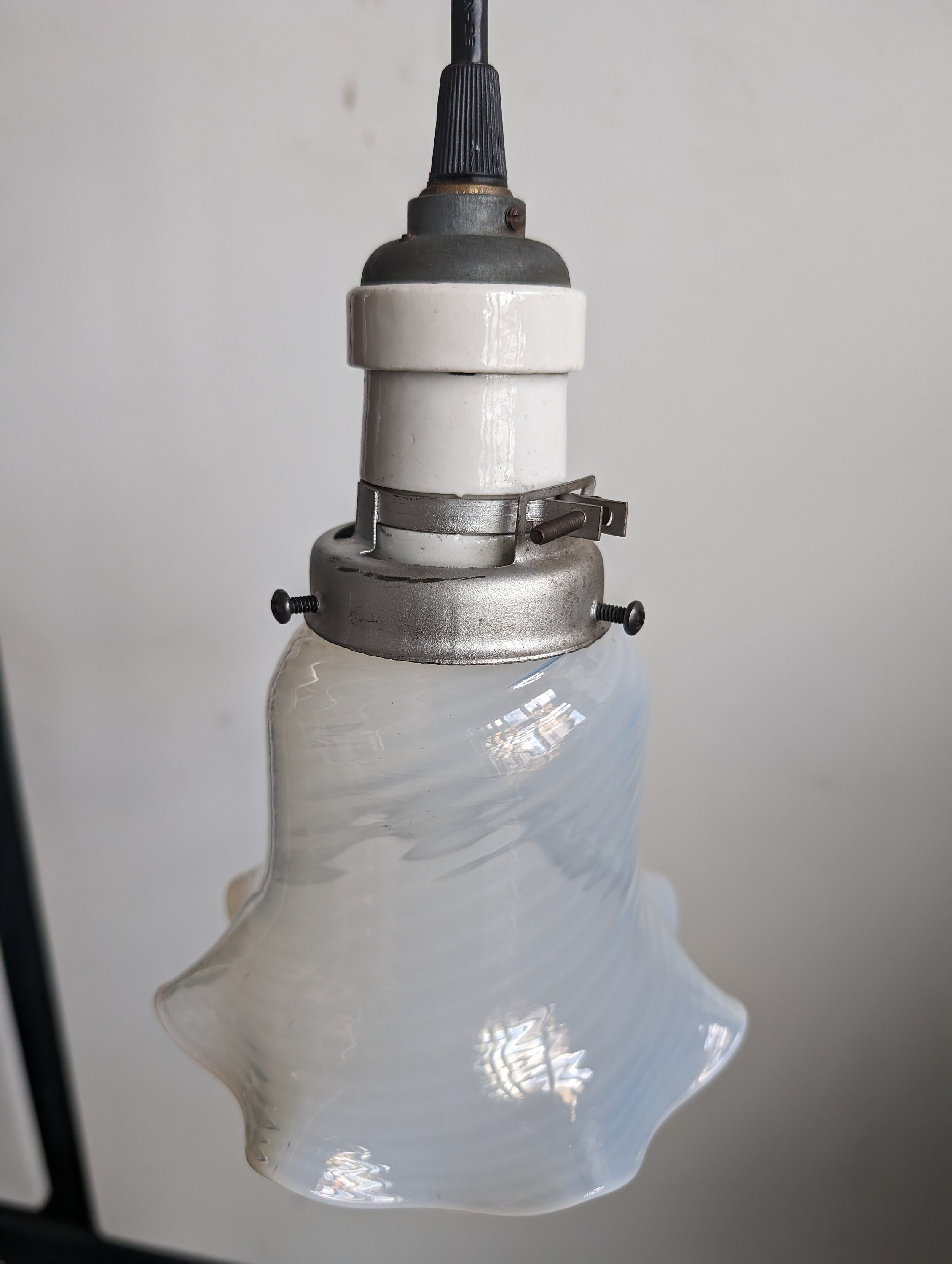 Opal Flutter Glass Small Vintage Light Pendant - Etsy