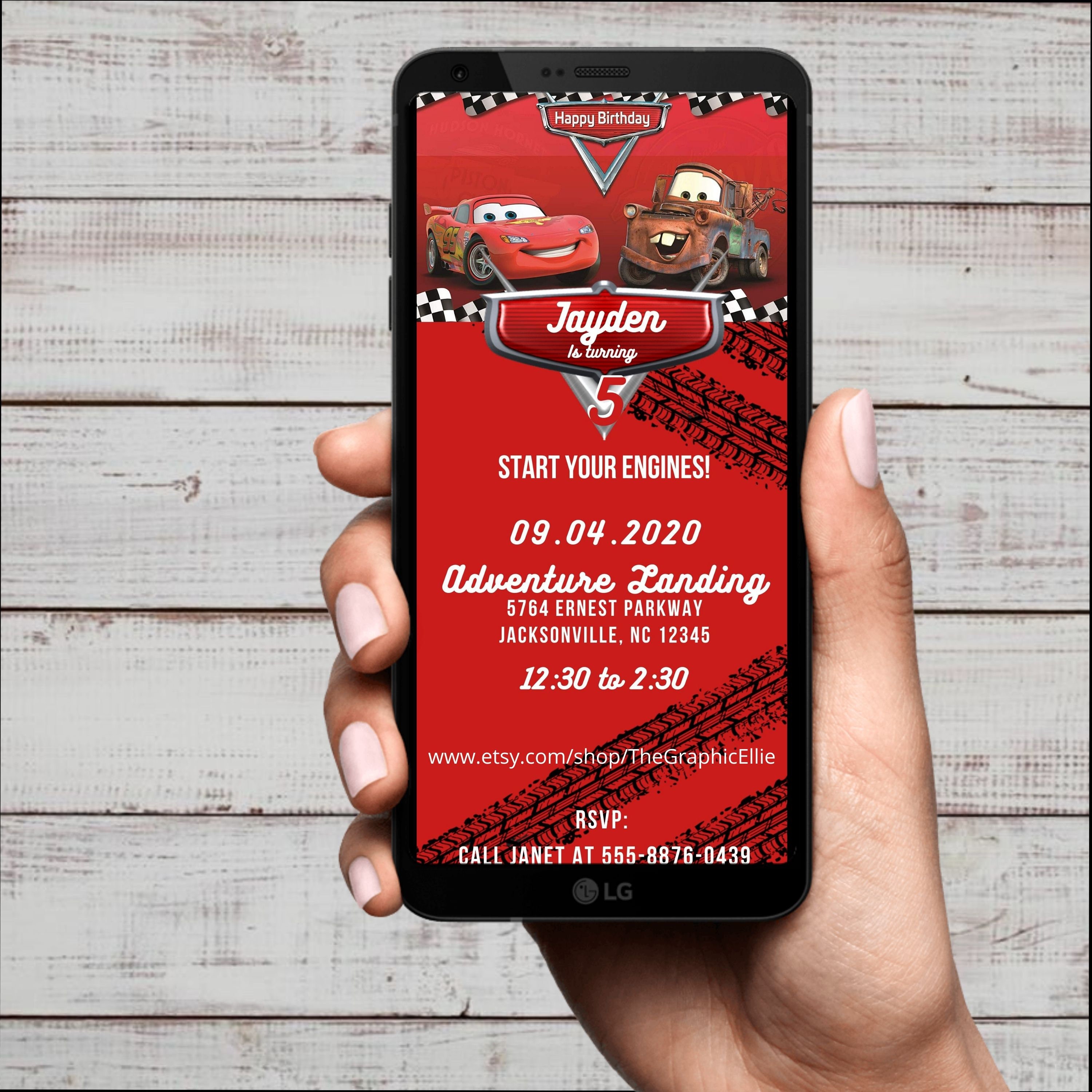 Cars Invitation Lignting Mcqueen Birthday Invitation Cars 2 | Etsy