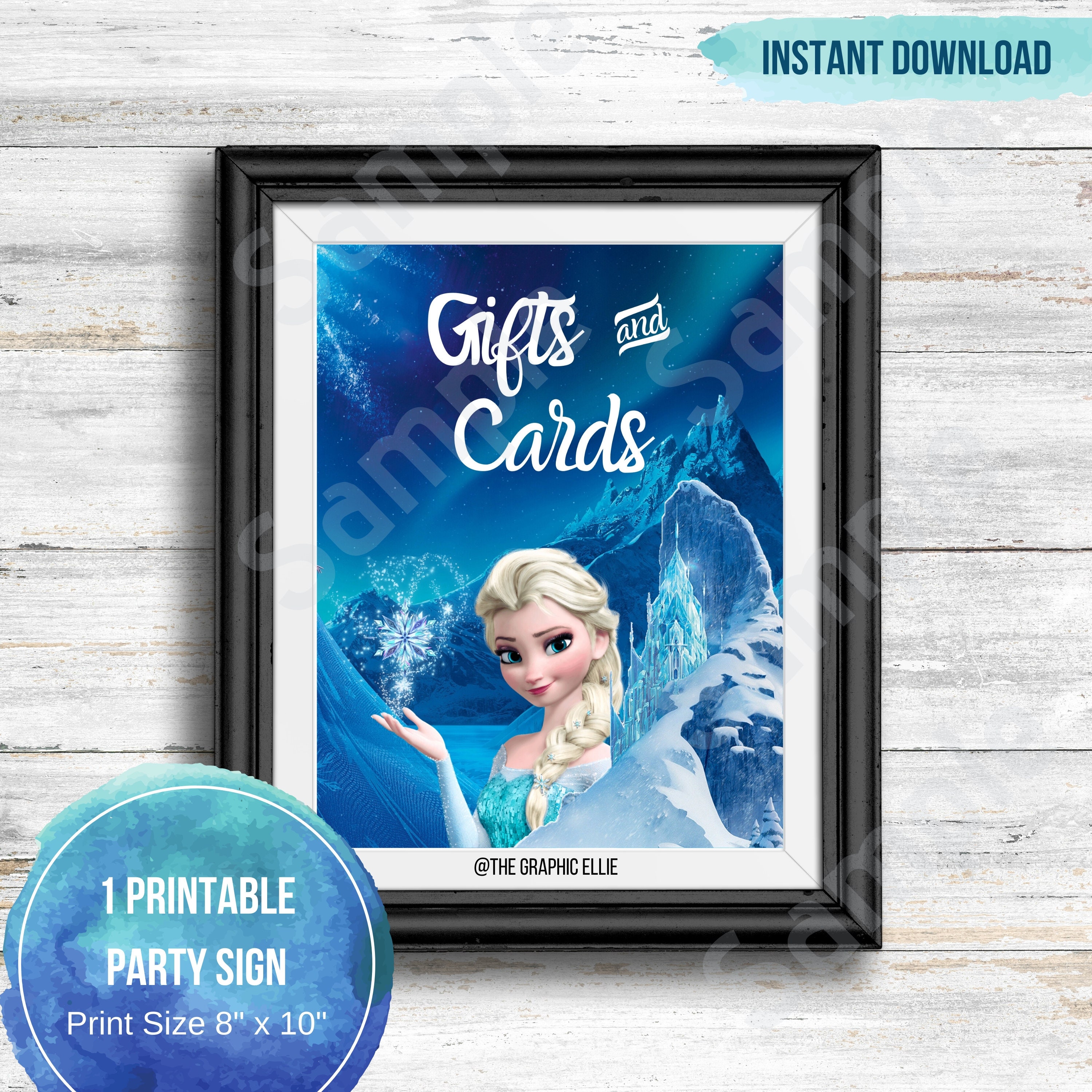 Frozen Gifts and Cards Sign, Birthday Party Signs, Printable Signs ...