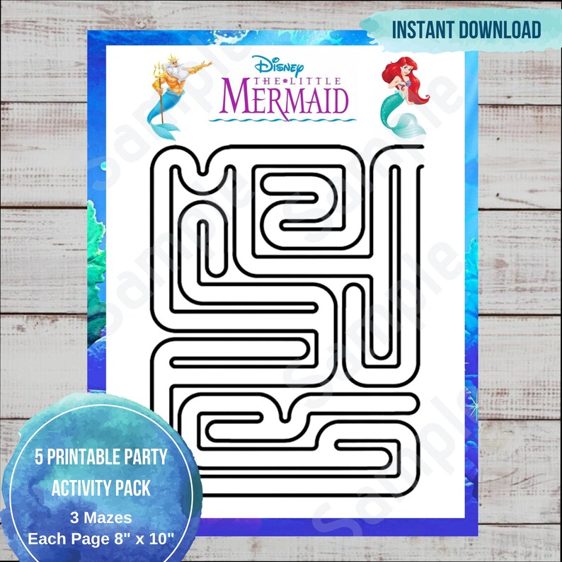 Mermaid Activity Pack, Printable, Kids Activity, Mermaid Birthday Fun ...