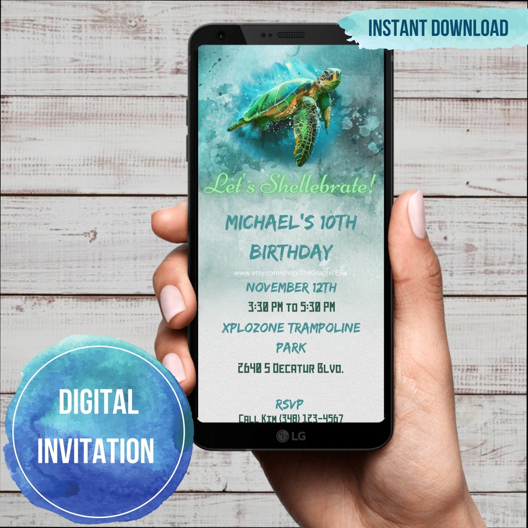 Sea Turtle Invitation, Under the Sea Birthday Invitation, Boy's ...