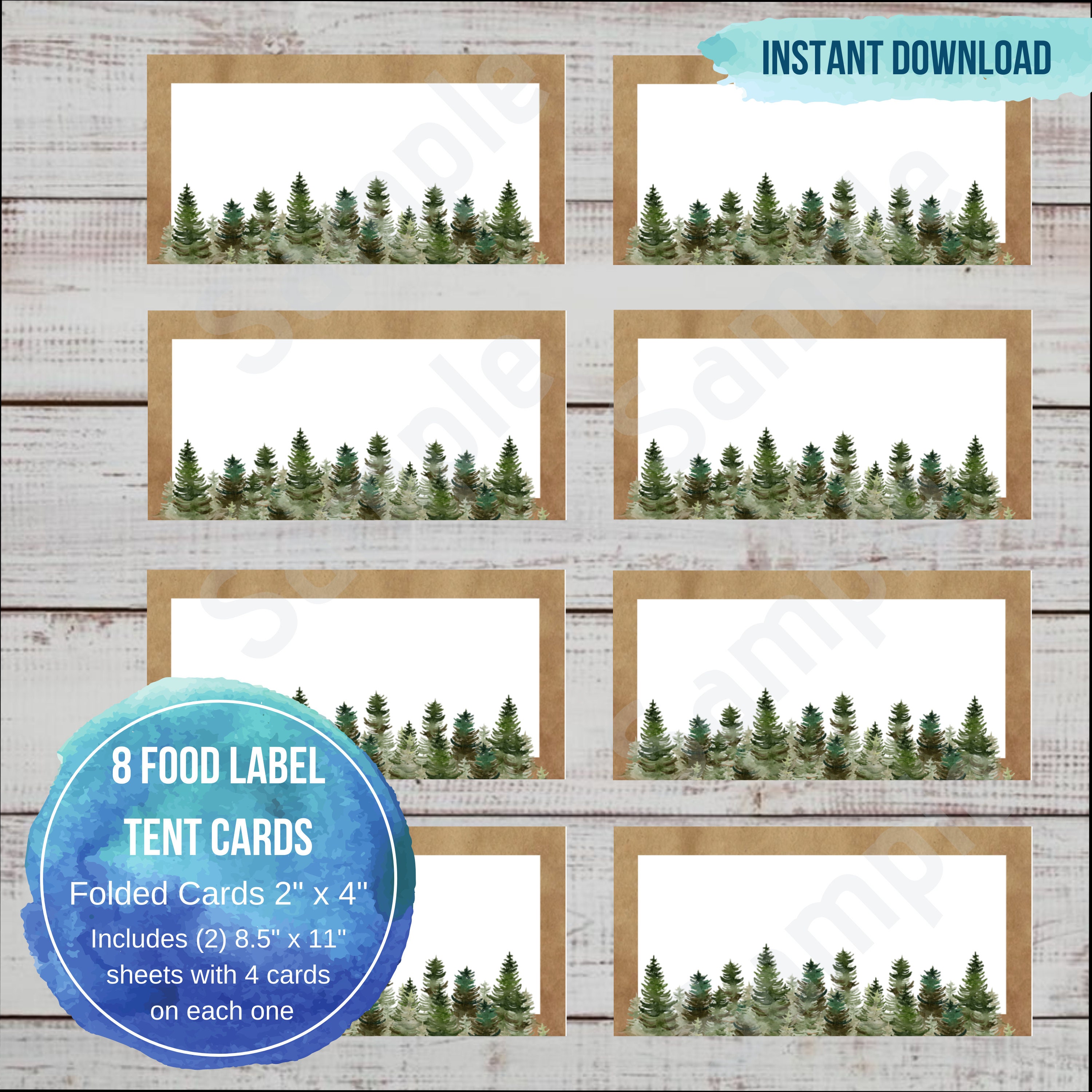 Fall Forest Food Tent Label, Woodland Food Label, Outdoors Food Cards ...