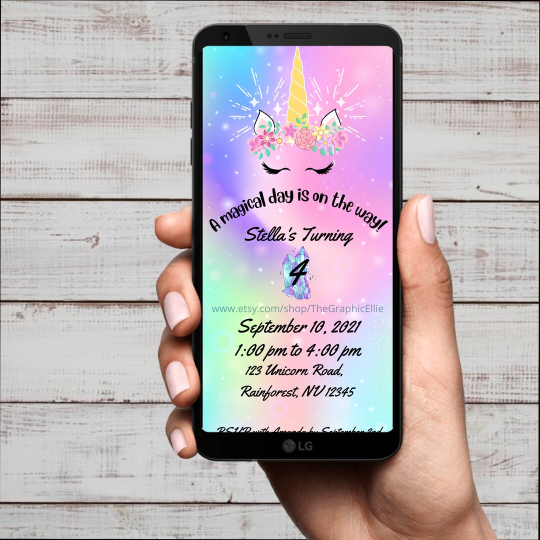 Unicorn Invitation, Rainbow Unicorn Invite, Unicorn Party, Unicorn ...