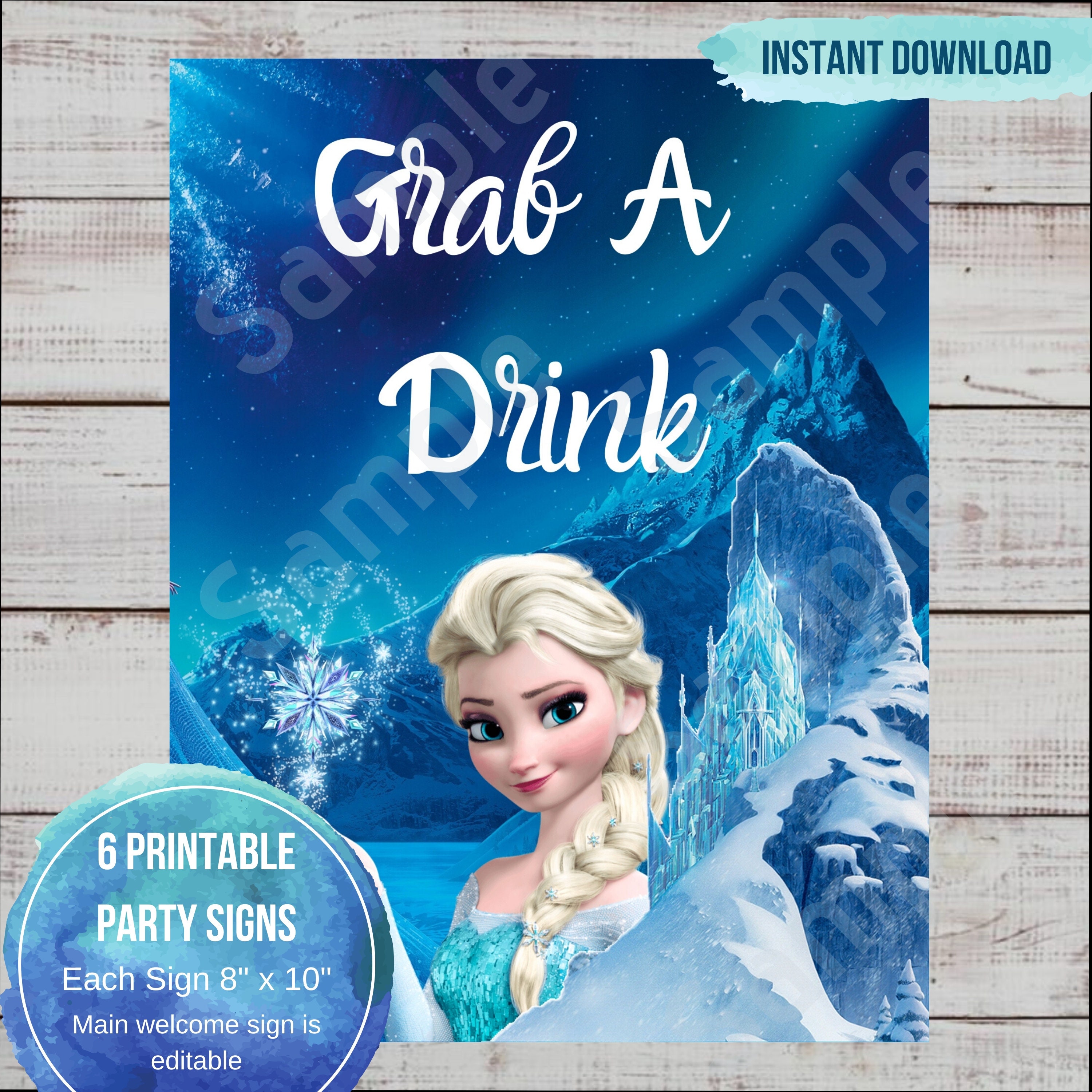 Frozen Party Sign Pack Birthday Party Signs Printable Signs - Etsy