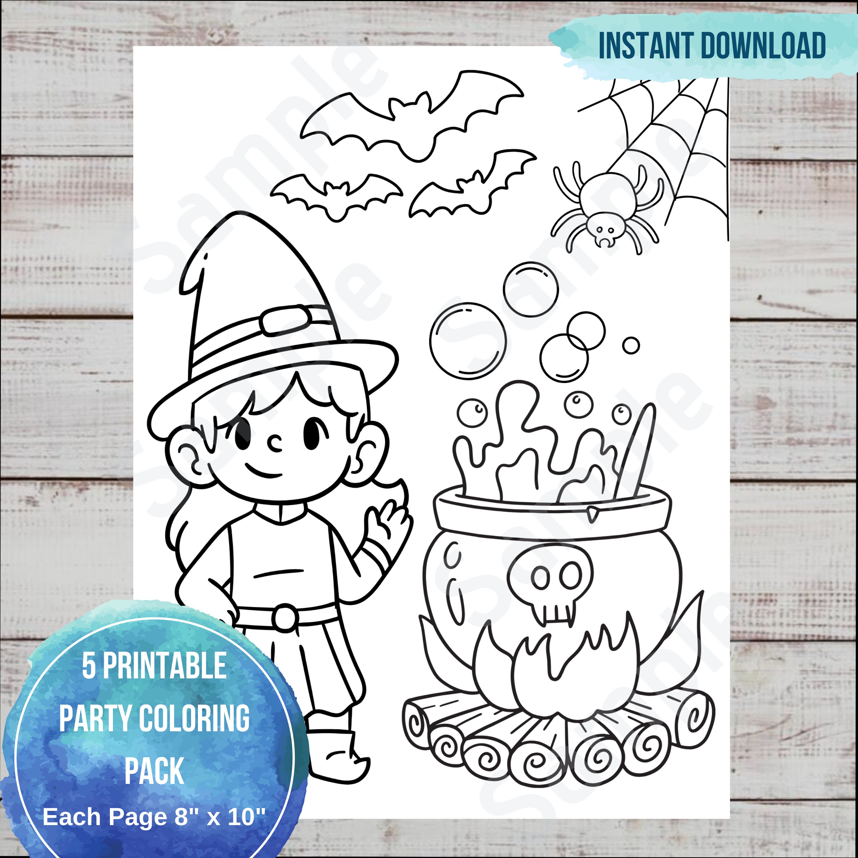 Halloween Coloring Pack, Printable, Kids Activity, Halloween Fun, Party ...