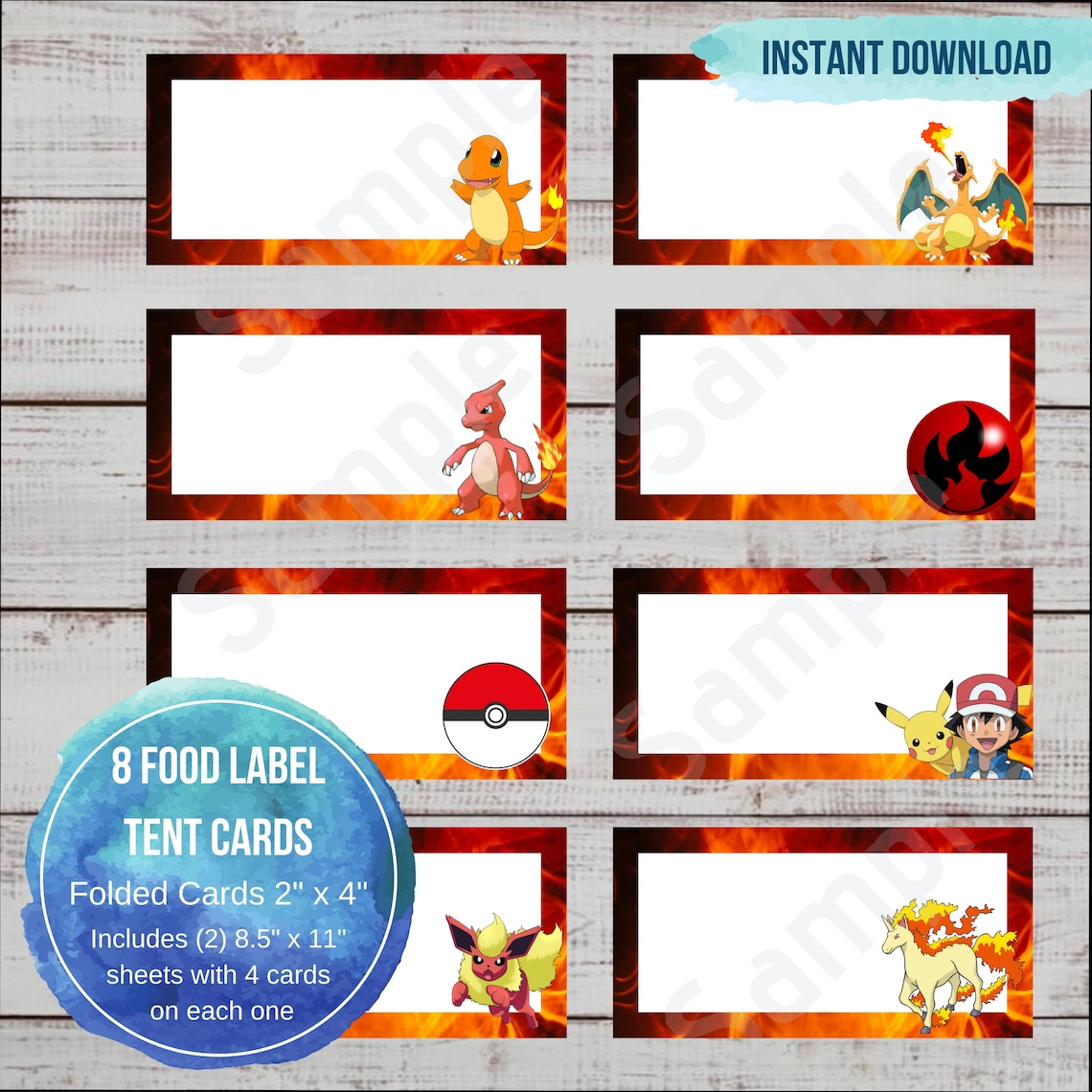 Pokemon Food Tent Label Pokemon Food Label Charizard Food | Etsy