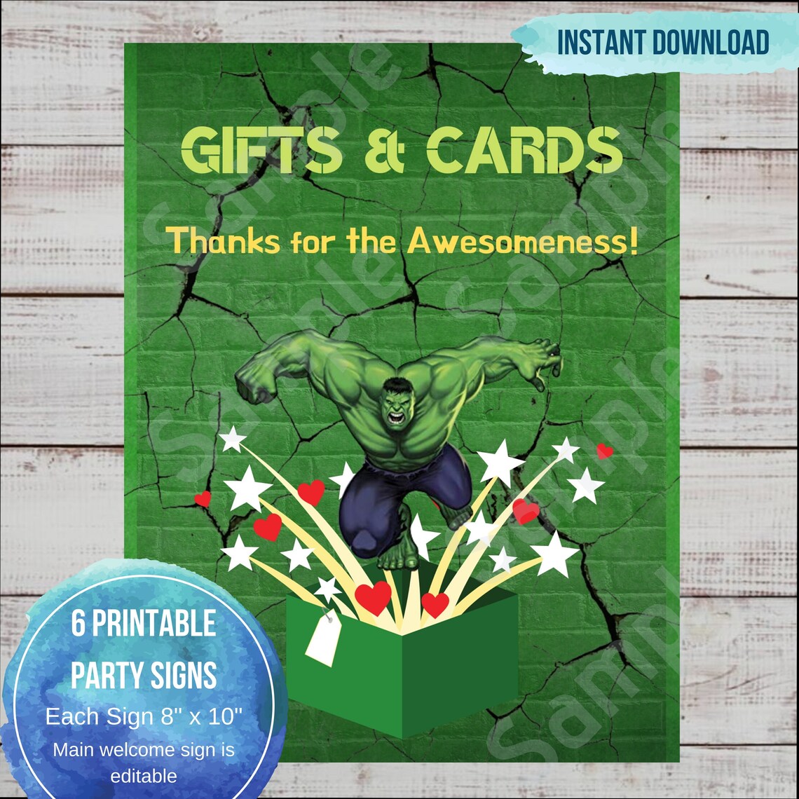 The Hulk Personalized Party Signbirthday Party Signprintable - Etsy