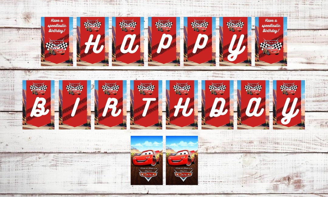 Cars Banner, DIY Banner, Party Supplies, Birthday Party, Printable ...