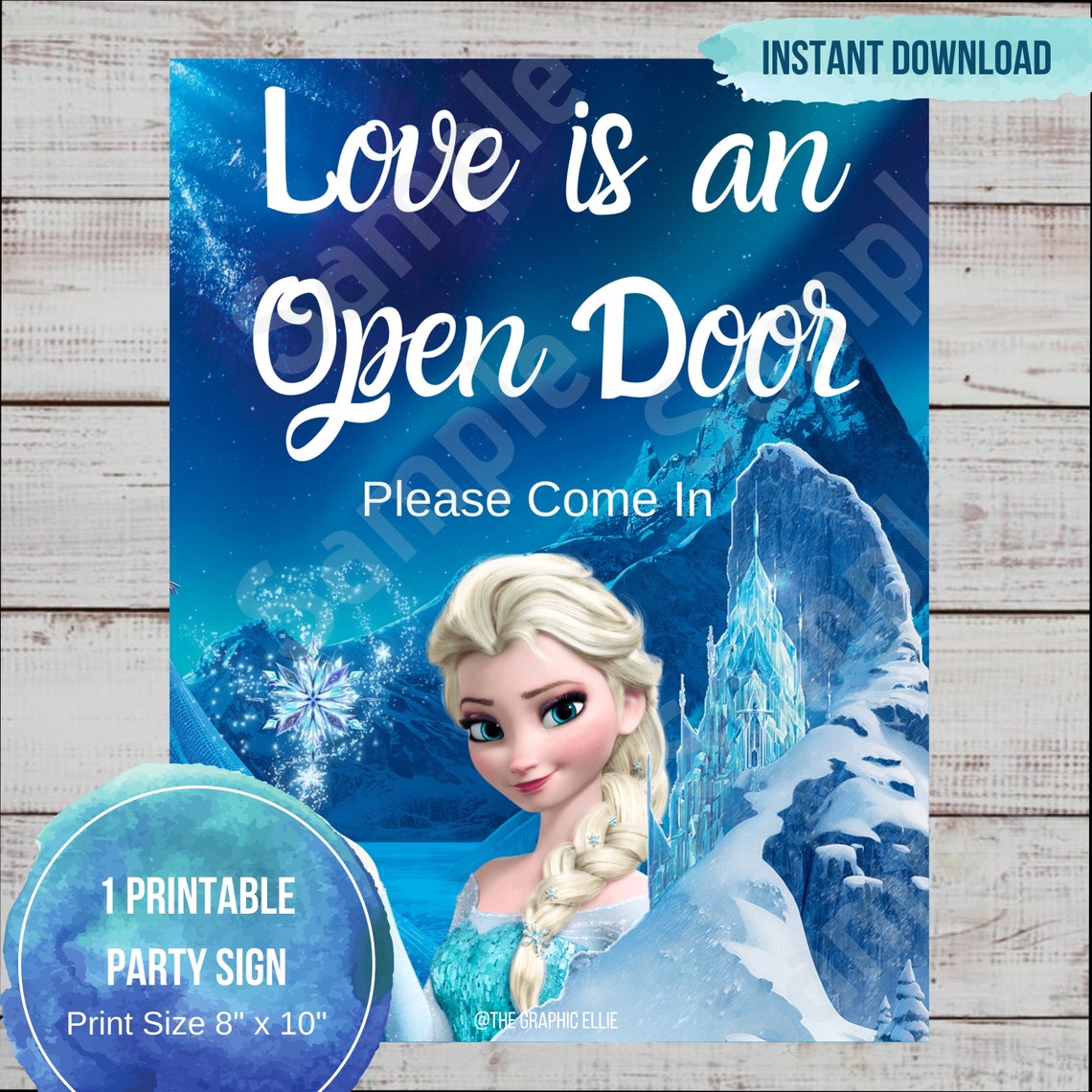 Frozen Welcome Sign, Birthday Party Signs, Printable Signs, Frozen ...