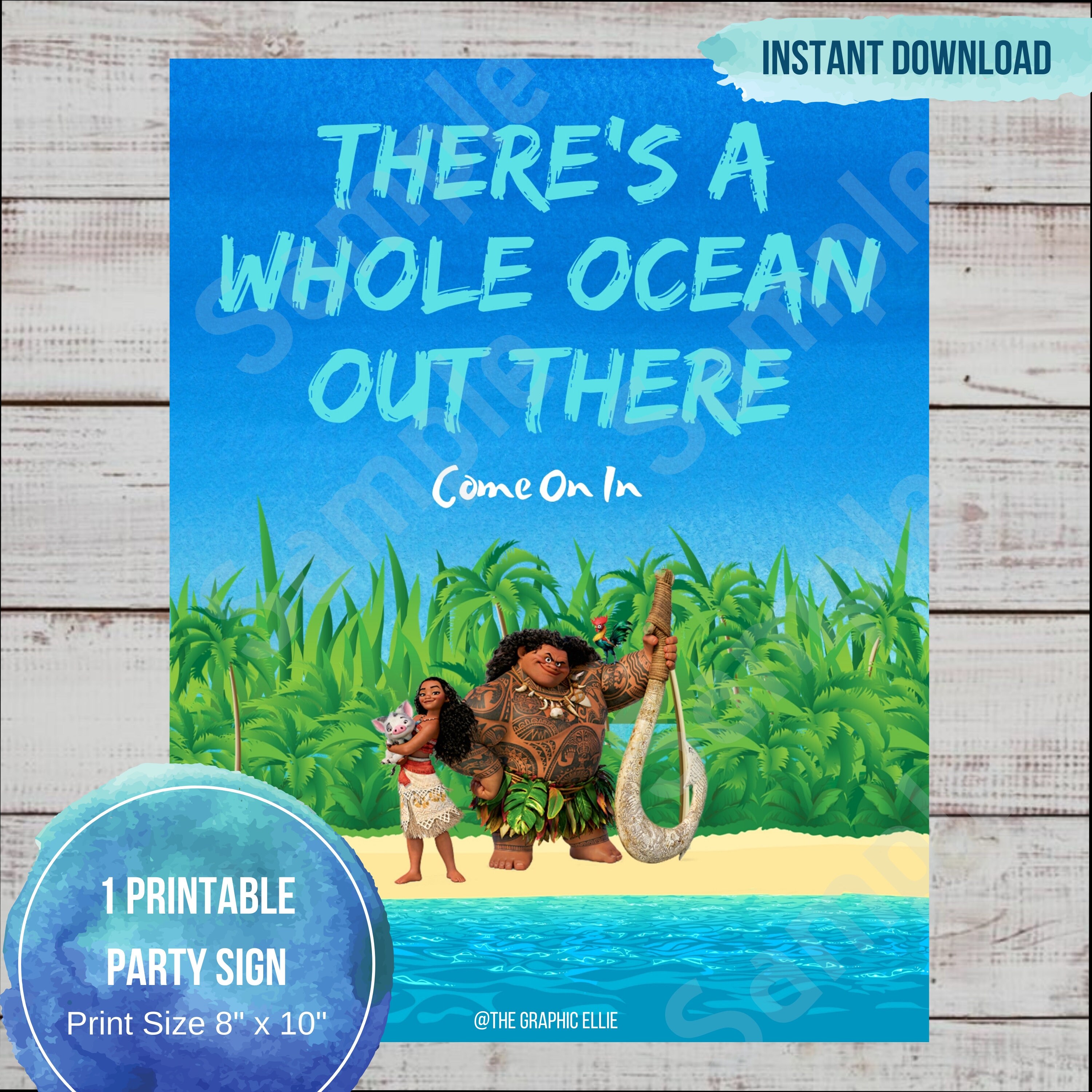 Moana Party Welcome Sign Birthday Party Signs Printable - Etsy