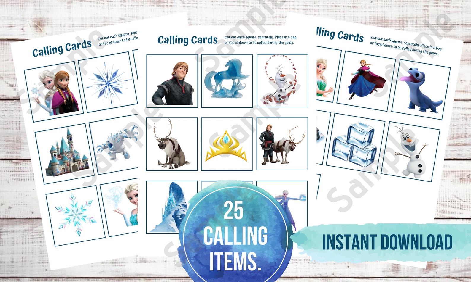 Frozen Bingo Game 30, Printable, Kids Game, Frozen Birthday Game, Party ...