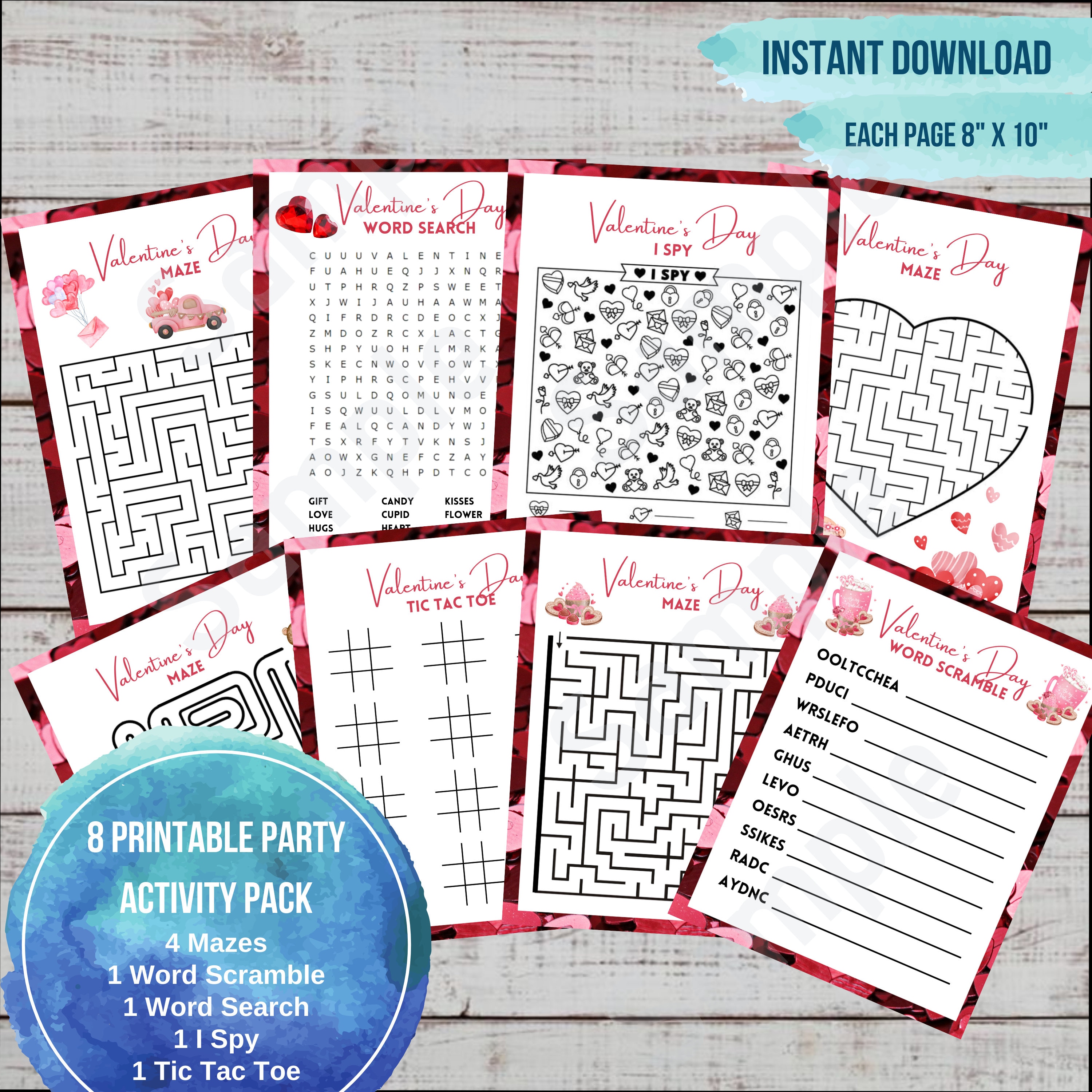 Valentine Activity Pack Printable Kids Activity - Etsy