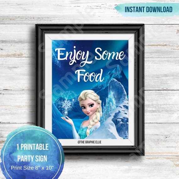 Frozen Party Food Sign Birthday Party Signs Printable Signs | Etsy