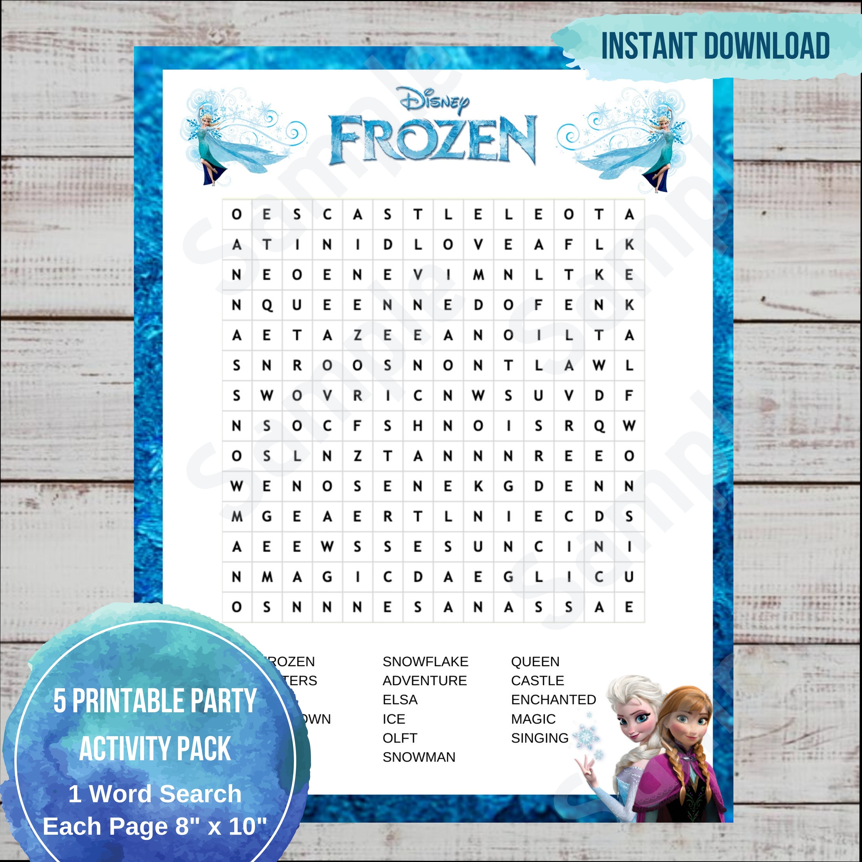 Frozen Activity Pack, Printable, Kids Activity, Frozen Birthday Fun ...