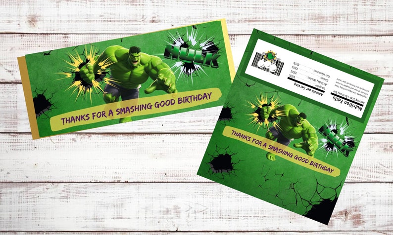 The Hulk Incredible Hulk Hershey Chocolate Wrapper - Etsy