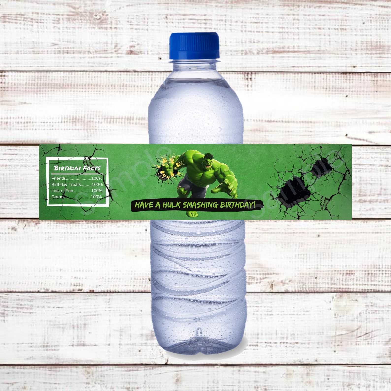The Hulk Water Bottle Label, Hulk Bottle Label, Water Label,hulk ...