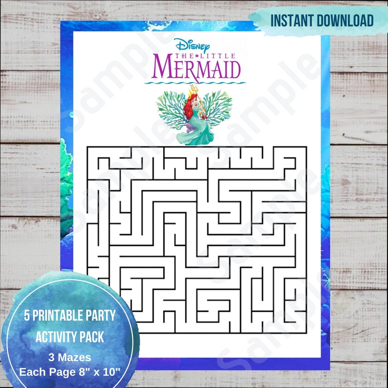 Mermaid Activity Pack, Printable, Kids Activity, Mermaid Birthday Fun ...