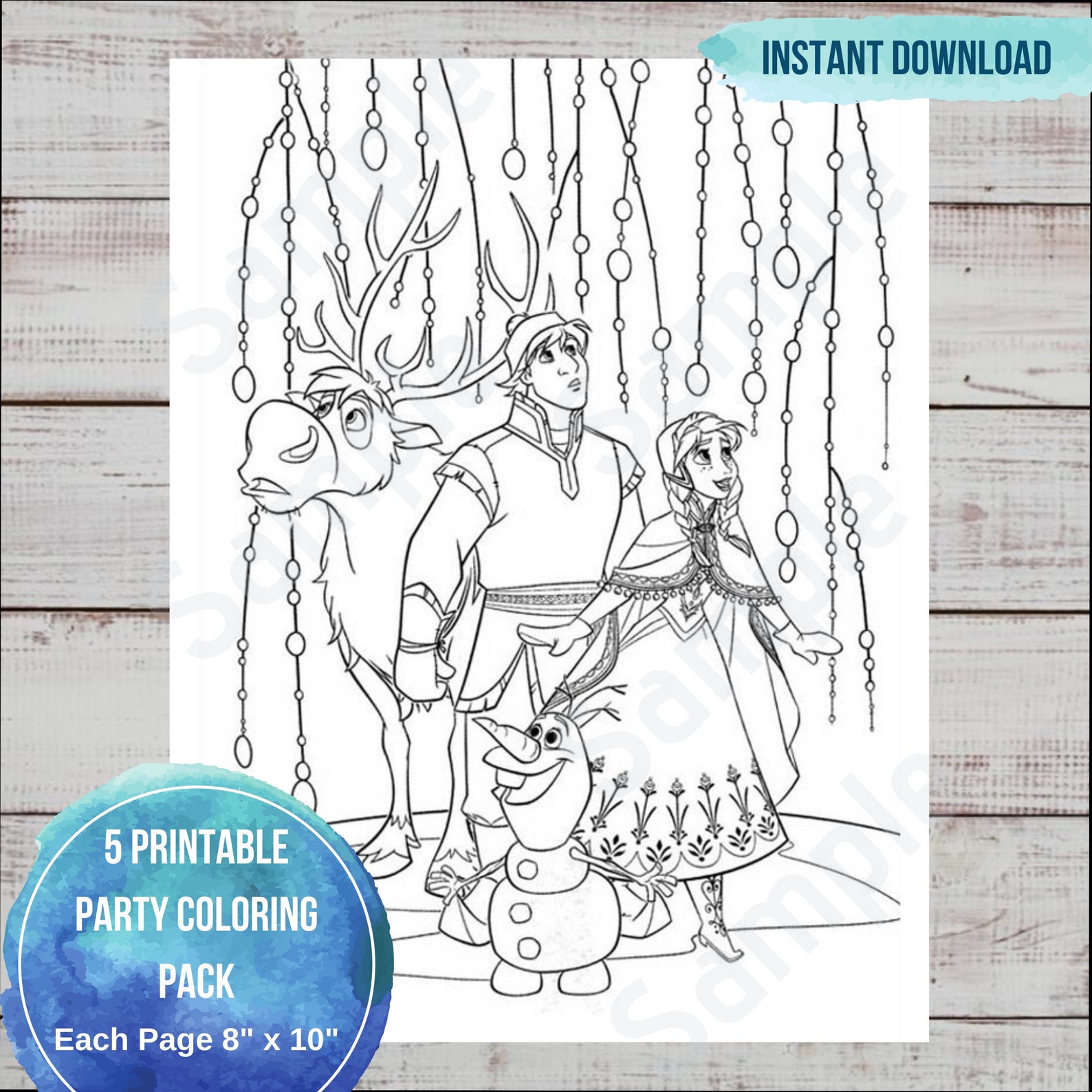 Frozen Coloring Pack Printable Kids Activity Frozen - Etsy