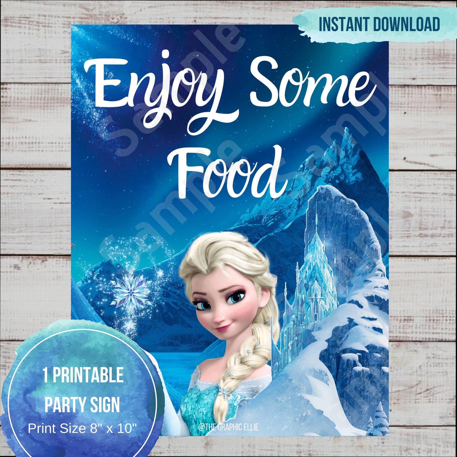 Frozen Party Food Sign, Birthday Party Signs, Printable Signs, Frozen ...