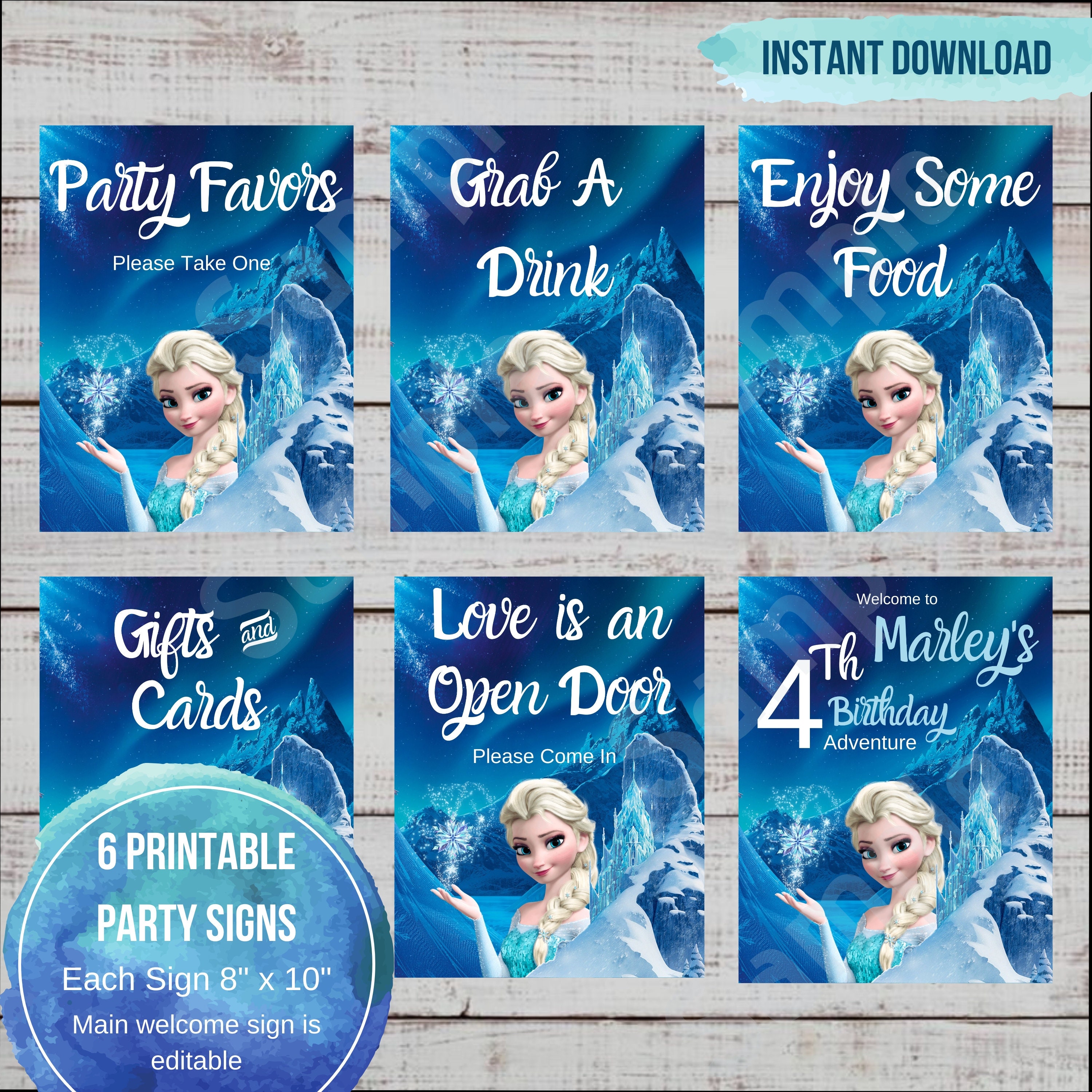 Frozen Birthday Sign Princess Elsa Frozen Digital Download Printable ...