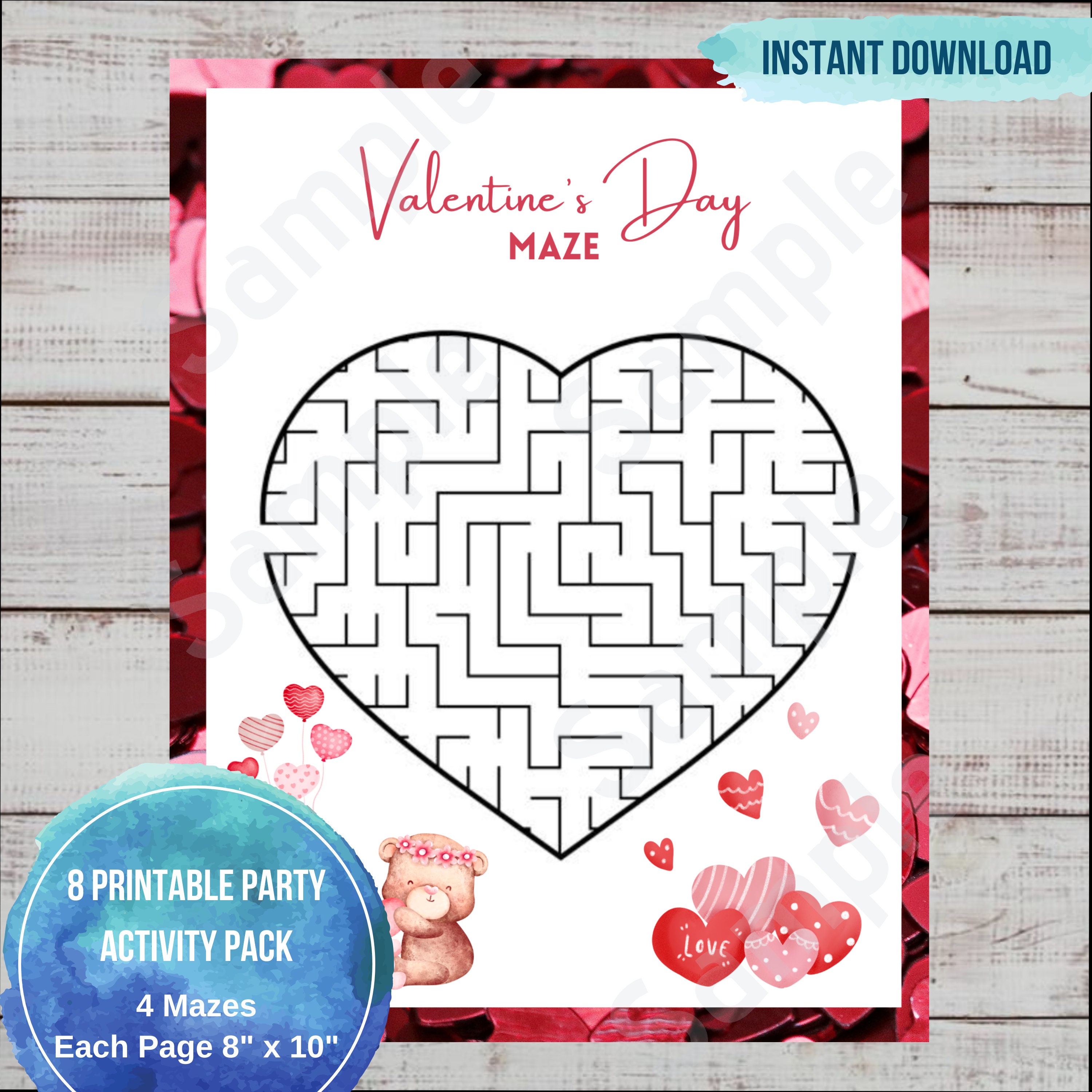 Valentine Activity Pack Printable Kids Activity - Etsy