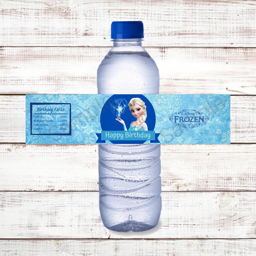 Printable Frozen Water Bottle Labels, Frozen Water Labels, Frozen ...