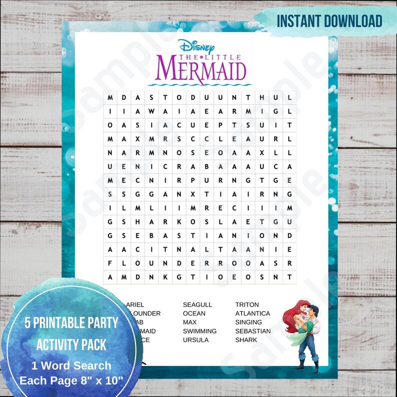 Mermaid Activity Pack, Printable, Kids Activity, Mermaid Birthday Fun ...