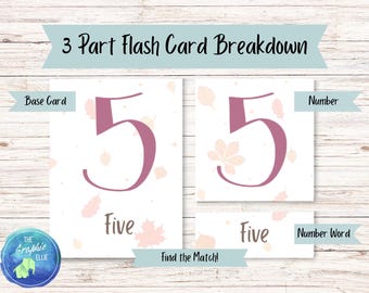 Number Flash Cards Homeschool Preschool Montessori Printable Cards Math ...