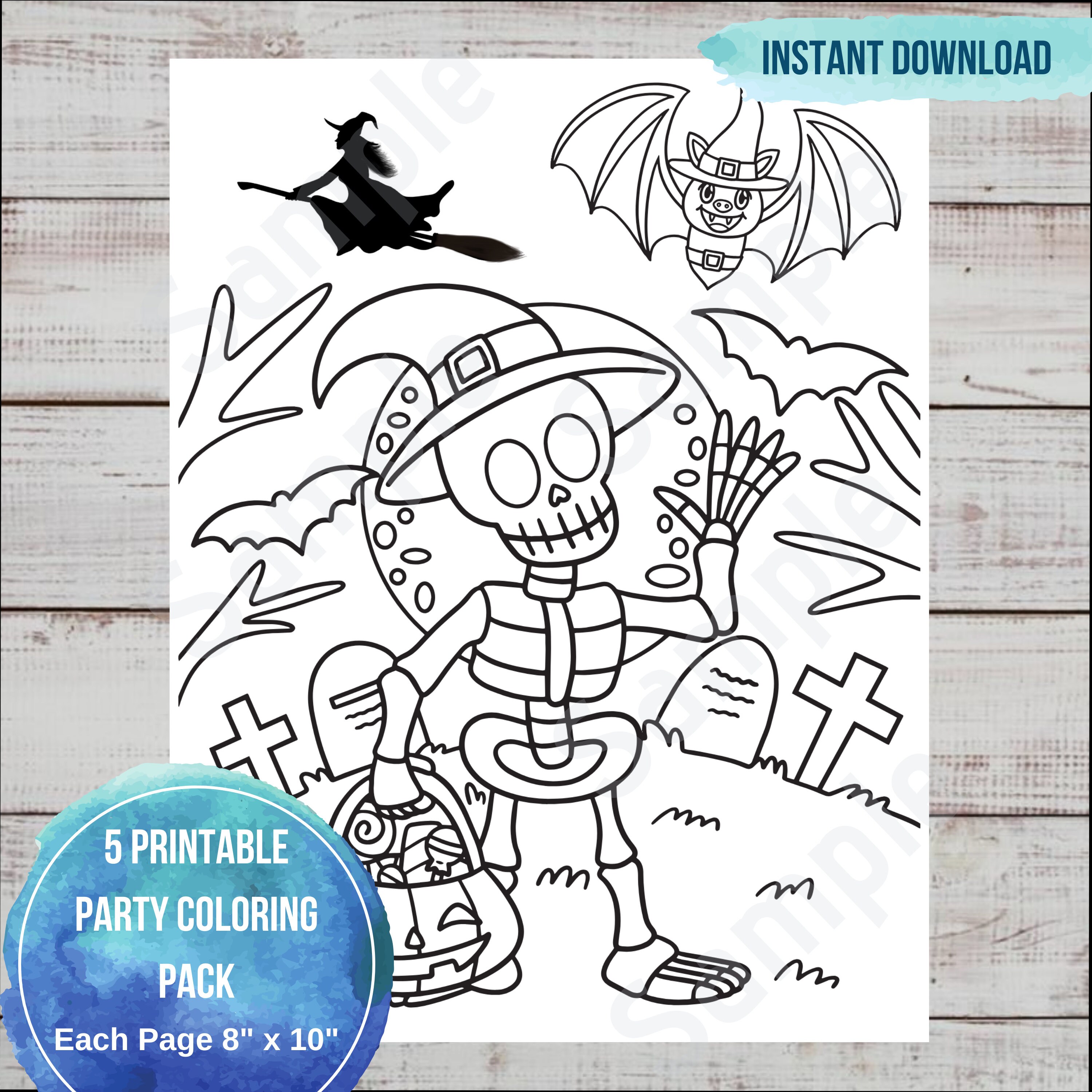 Halloween Coloring Pack, Printable, Kids Activity, Halloween Fun, Party ...