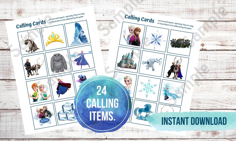 Frozen Bingo Game, Printable, Kids Game, Frozen Birthday Game, Party ...